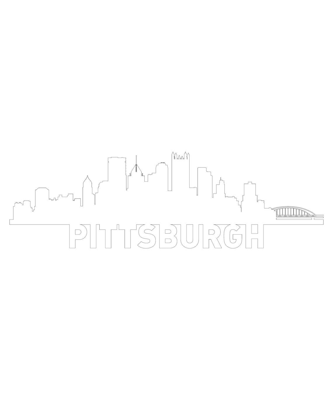 Pittsburgh Skyline SVG, Pittsburgh SVG, Pittsburgh PNG, Pittsburgh ...