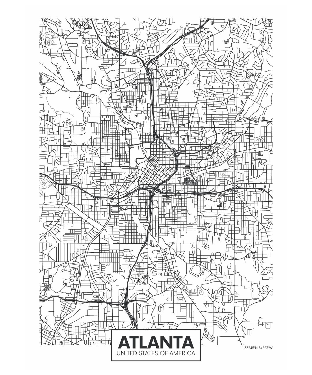 Atlanta Svg,png,cdr,ai,eps,dxf, Atlanta Map, Atlanta Art, Street ...