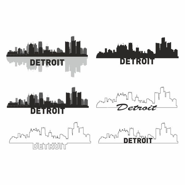 Detroit Skyline Svg - Etsy