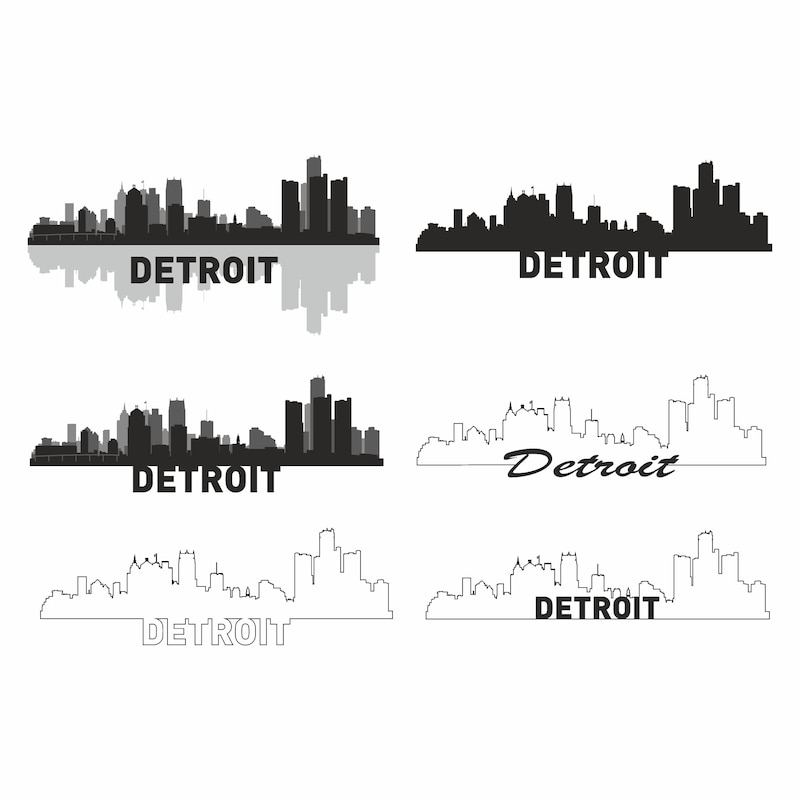 Detroit Skyline Svg - Etsy