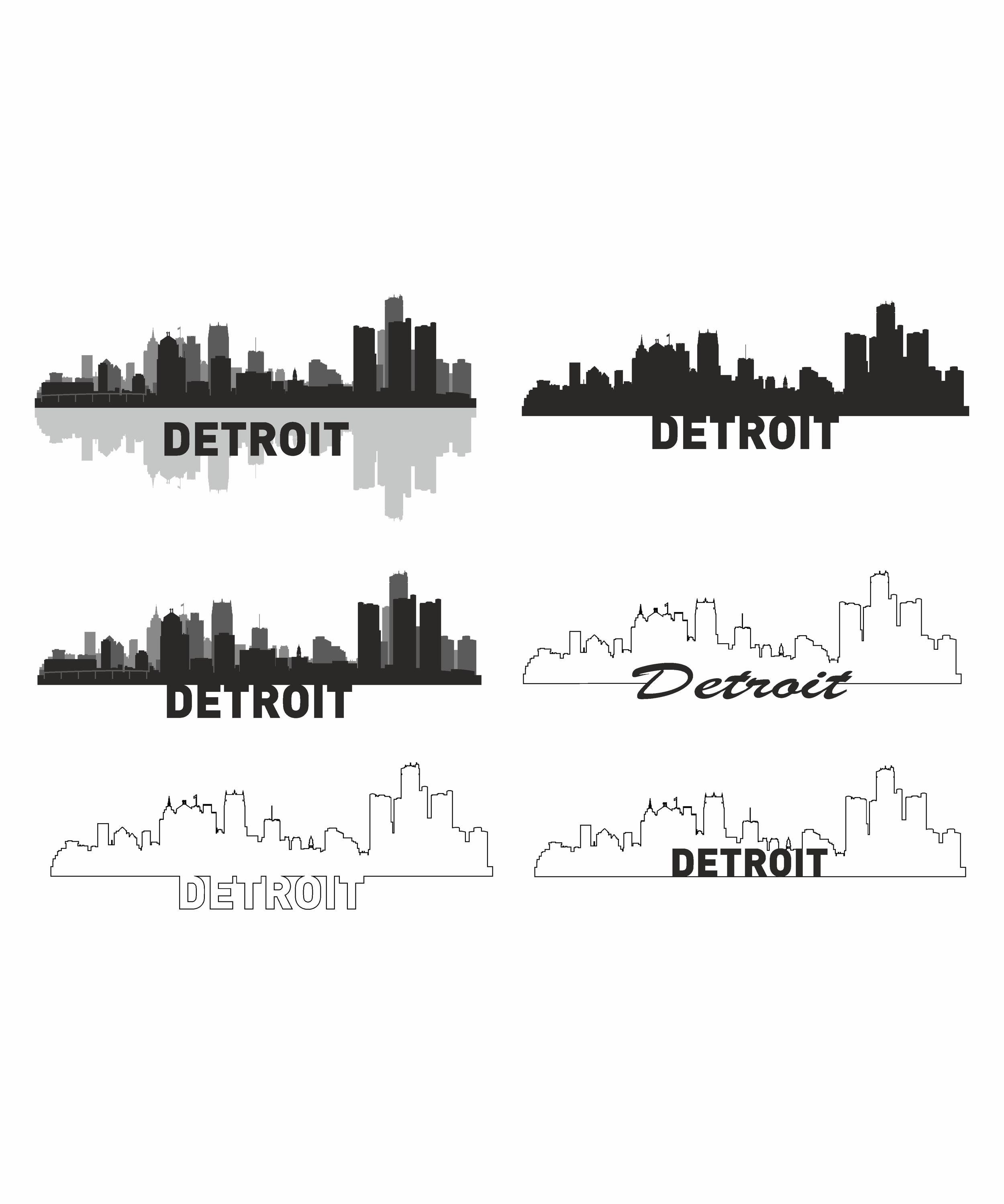 Detroit Skyline SVG, Detroit SVG, Detroit PNG, Detroit Michigan Vector ...