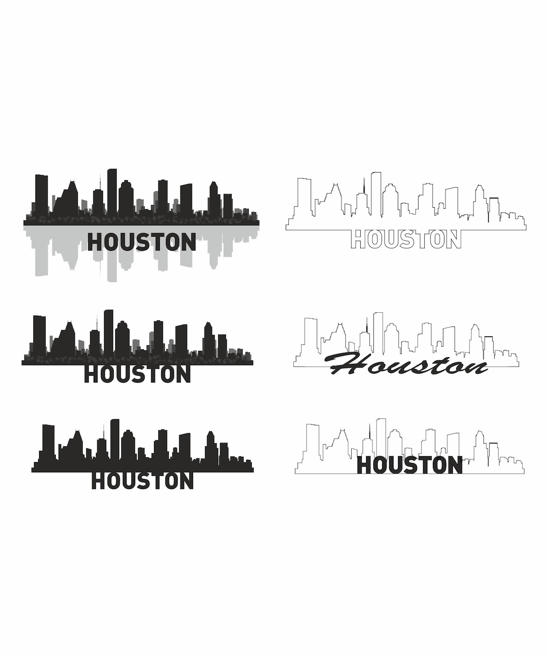 Houston Skyline SVG, Houston SVG, Houston PNG, Houston Texas Vector ...