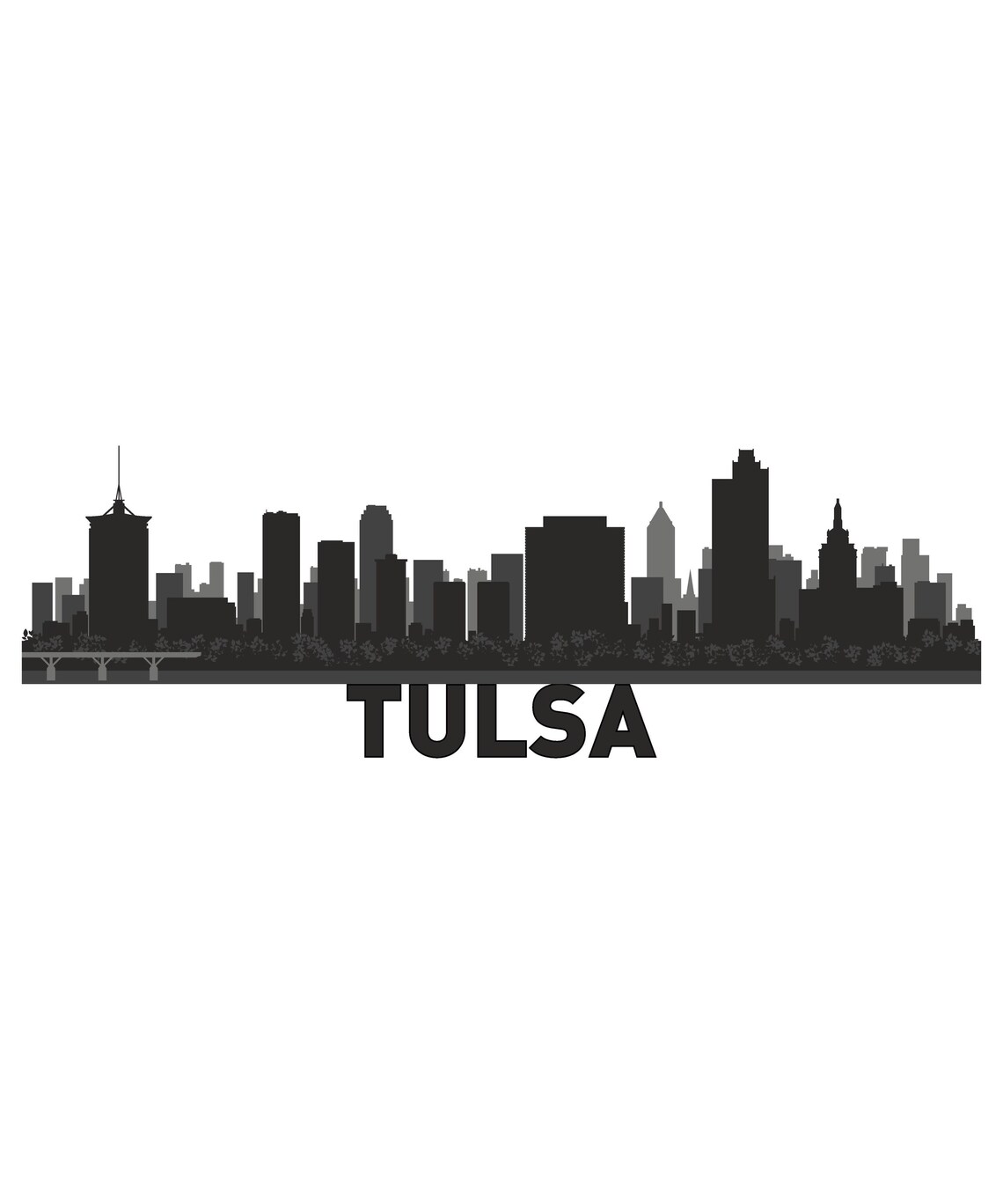 Tulsa Oklahoma SVG, Tulsa Svg, Tulsa Png, Tulsa Skyline, Tulsa Skyline ...