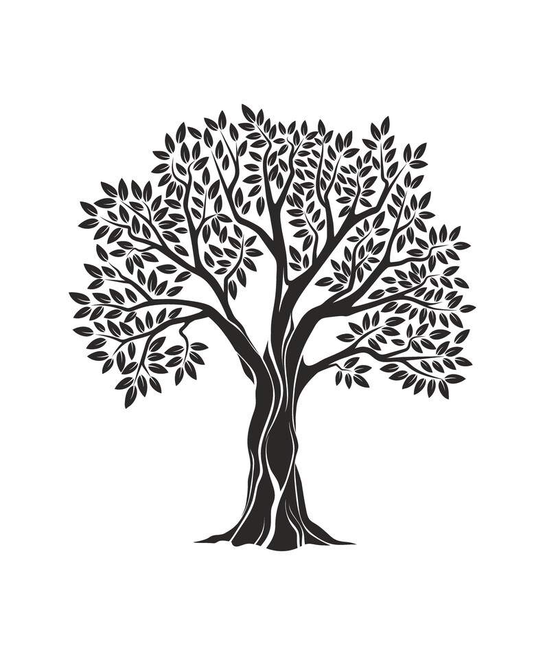 Tree Silhouette Svg,forest Silhouette,tree Svg,big Tree Svg, Tree Cut ...