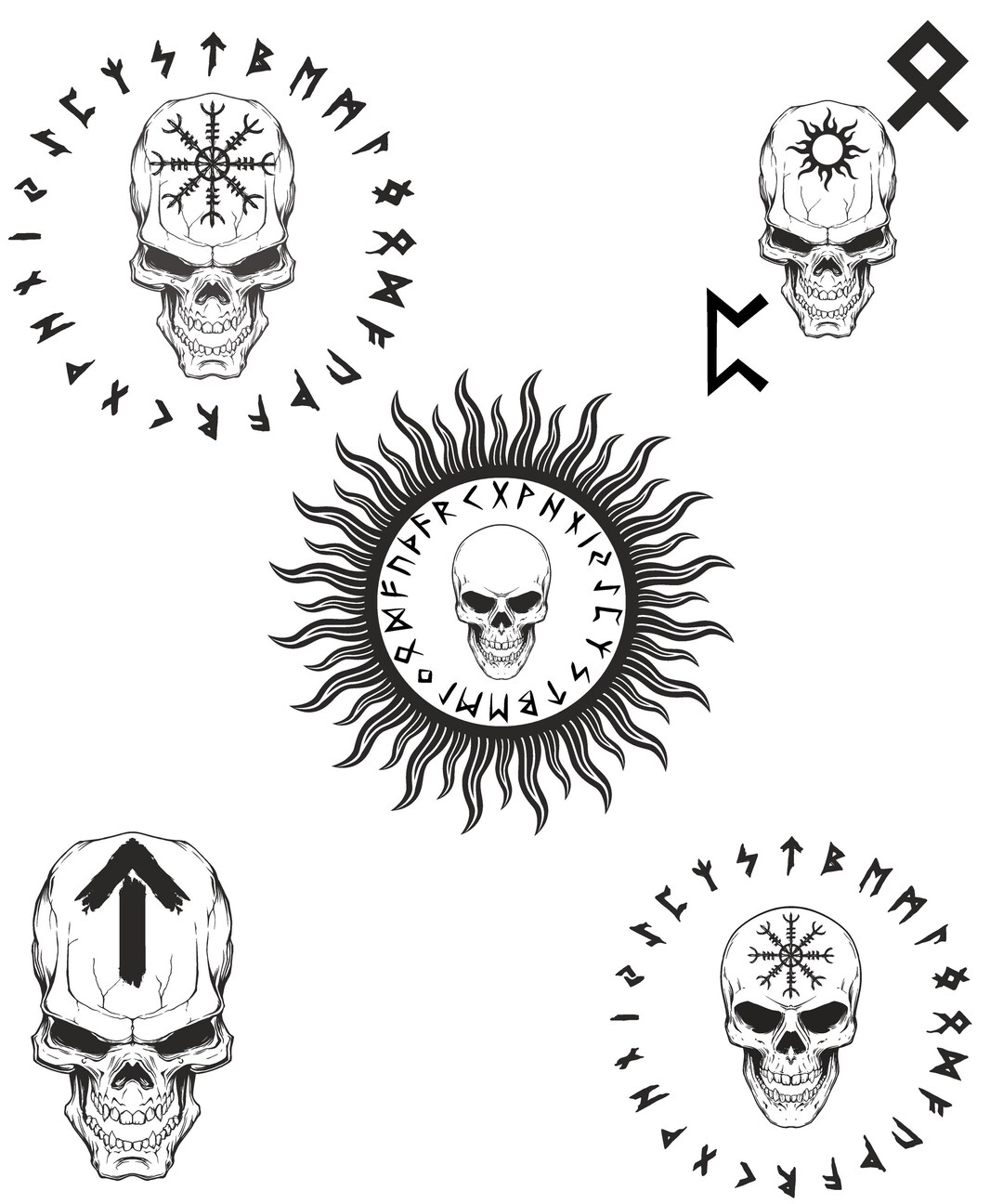 Viking Skull SVG, Skull Runes Svg, Viking Runes SVG, Viking SVG ...