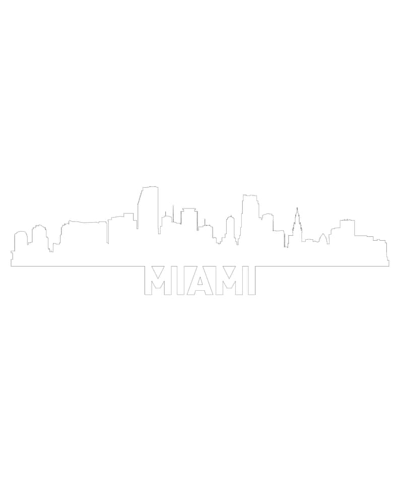Miami Skyline SVG, Miami SVG, Miami PNG, Miami Vector, Florida Svg ...