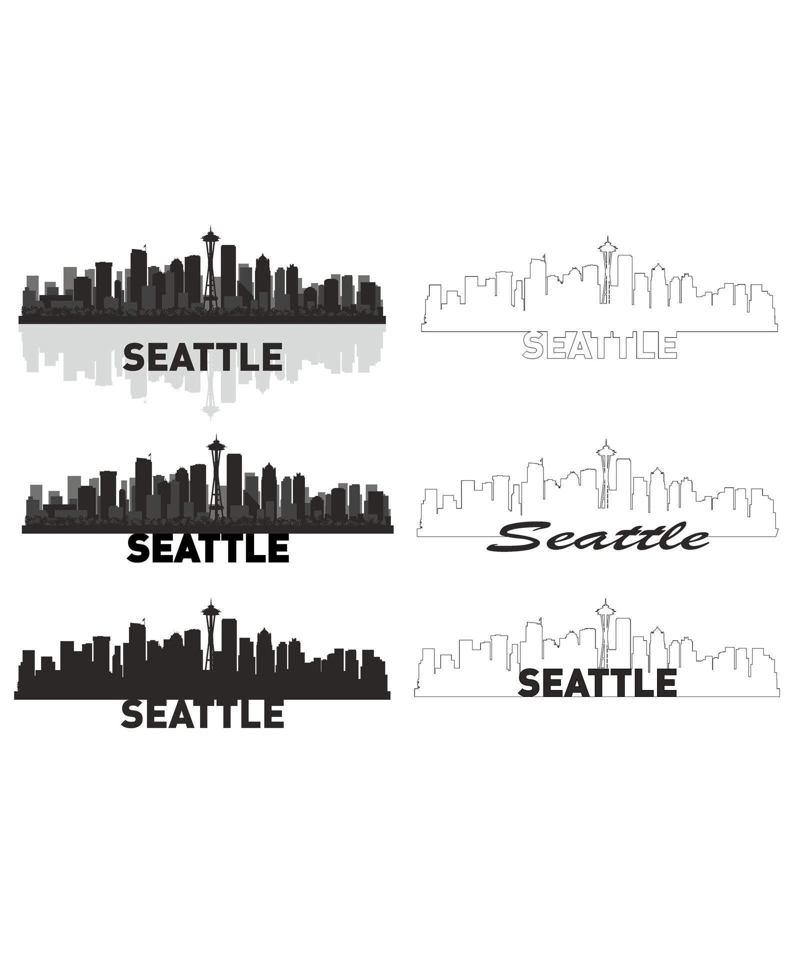 Seattle Skyline SVG, Seattle SVG, Seattle PNG, Seattle Vector, Seattle ...