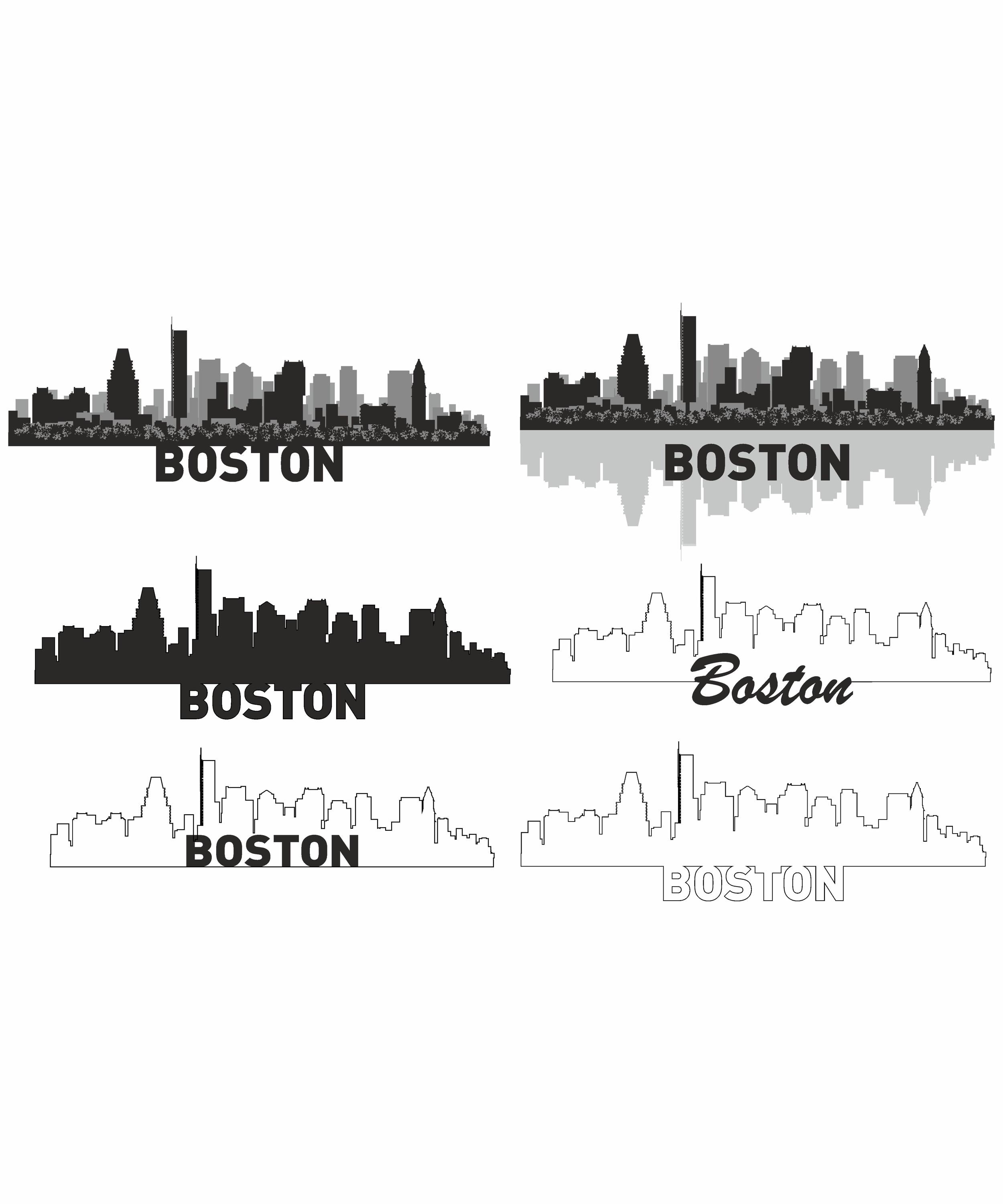 Skyline Boston Svg, Boston PNG, Boston City Vector Svg, Boston Skyline ...
