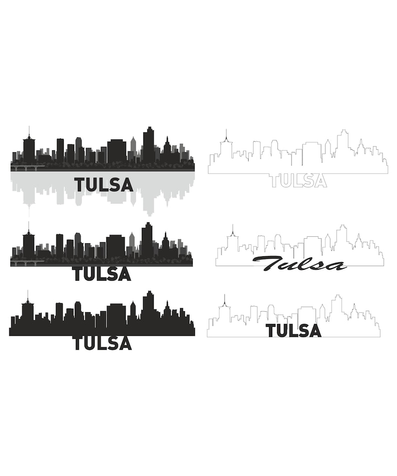 Tulsa Oklahoma SVG, Tulsa Svg, Tulsa Png, Tulsa Skyline, Tulsa Skyline ...