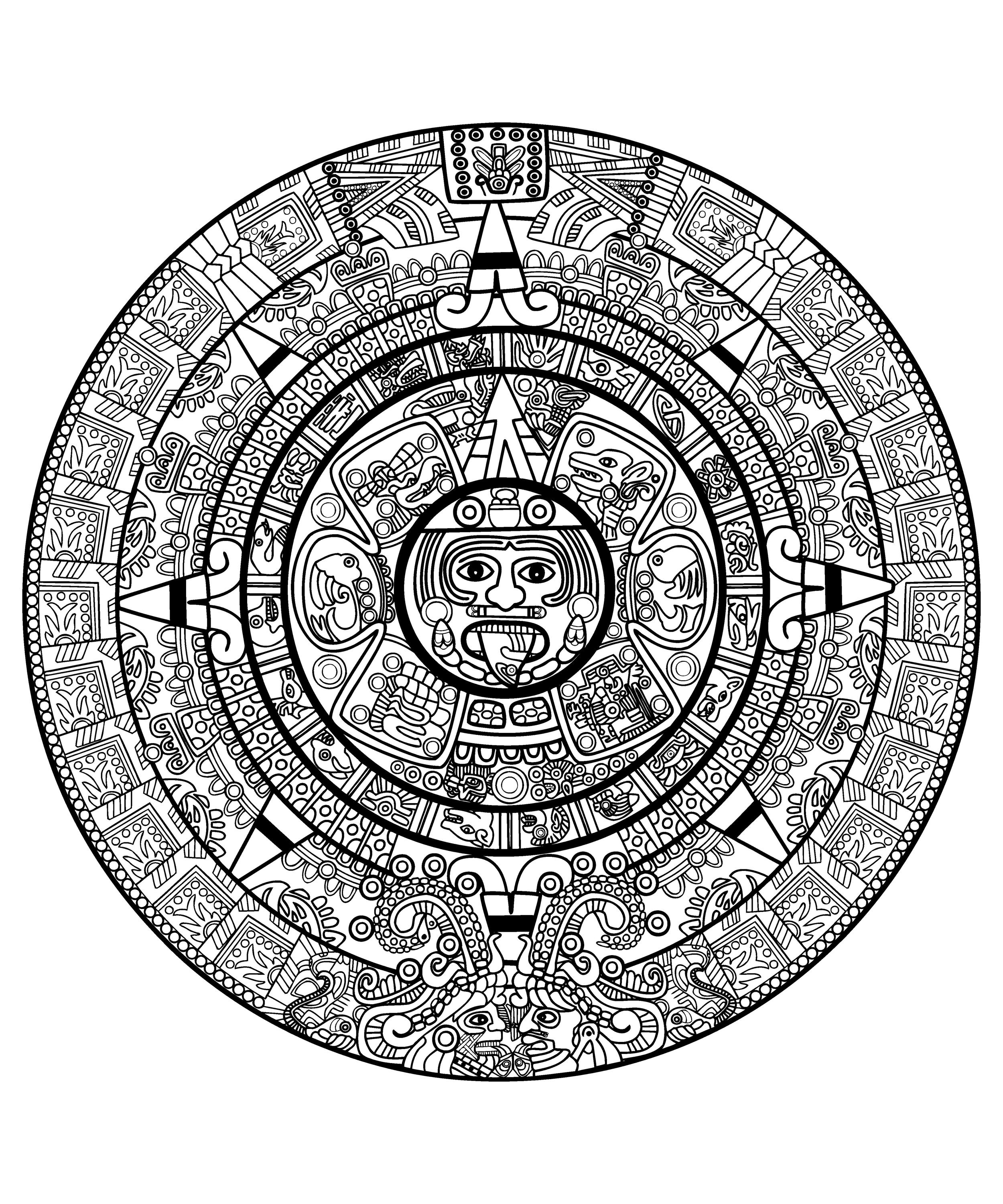 Aztec Mayan Calendar Svg, Maya SVG Cut File, Aztec Calendar Svg, Aztec ...
