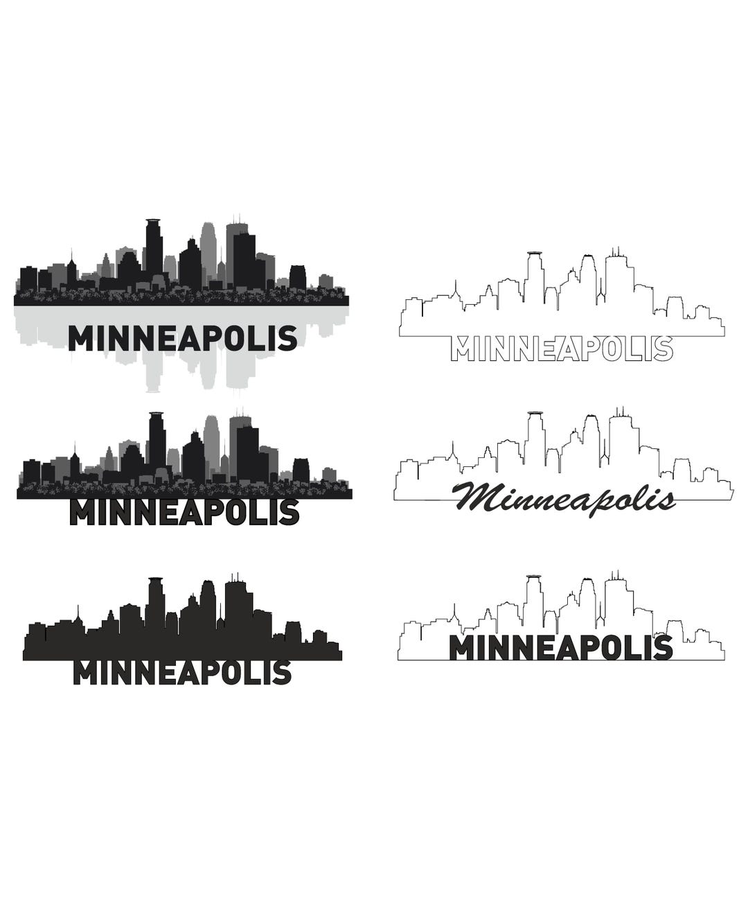 Minneapolis Skyline Svg, Minneapolis Svg, Minneapolis Png, Minnesota ...