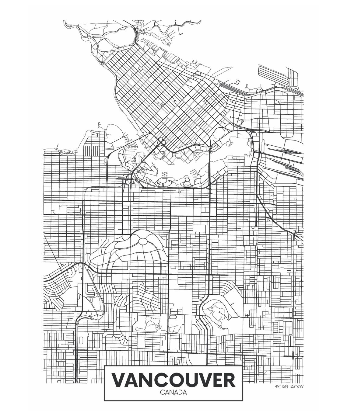 Vancouver Svg,png,cdr,ai,eps,dxf, Vancouver Map, Street Network ...