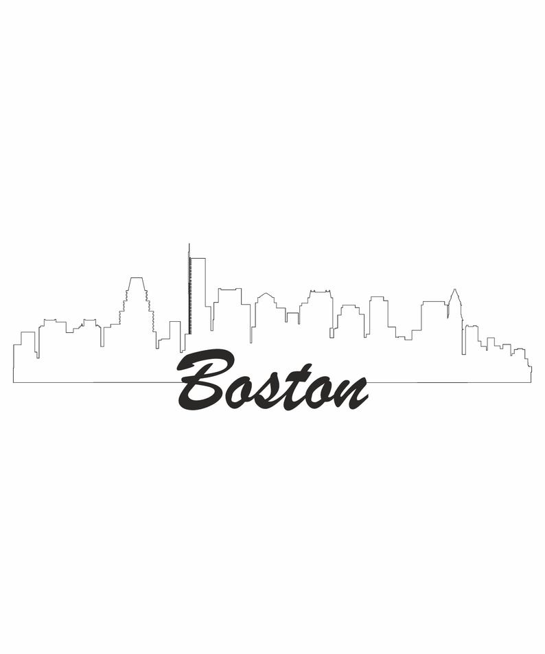 Skyline Boston Svg, Boston PNG, Boston City Vector Svg, Boston Skyline ...