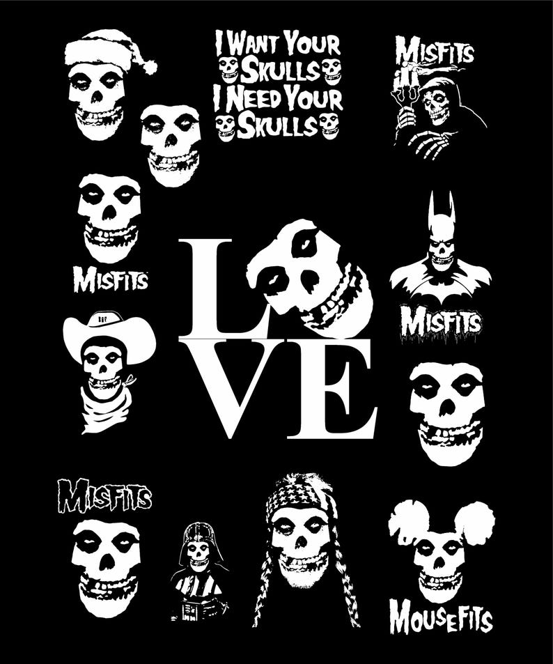 Misfits Svg, Skull Punk Svg, Misfits Skull Svg, Metal Horror Punk, Punk ...