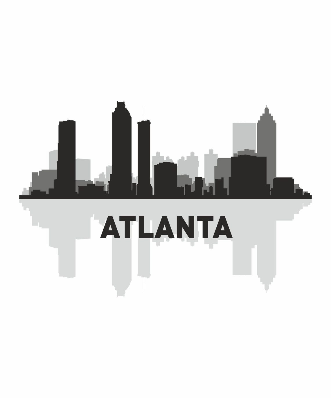 Atlanta Skyline Svg, ATLANTA Silhouette SVG, Atlanta Svg, Georgia ...