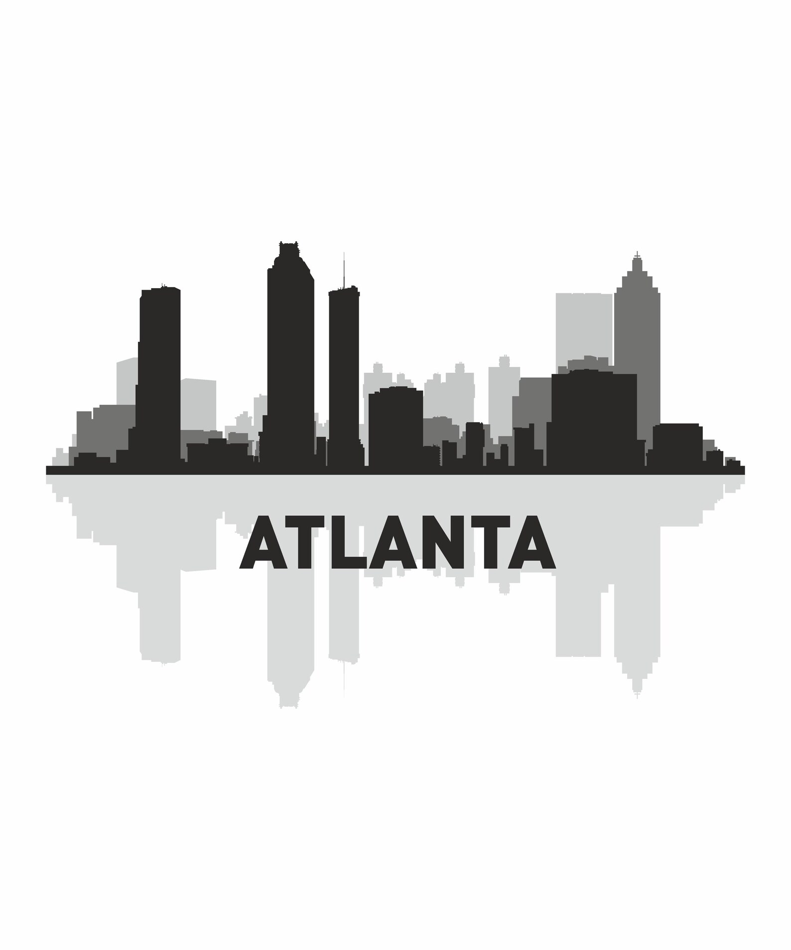 Atlanta Skyline Svg, ATLANTA Silhouette SVG, Atlanta Svg, Georgia ...