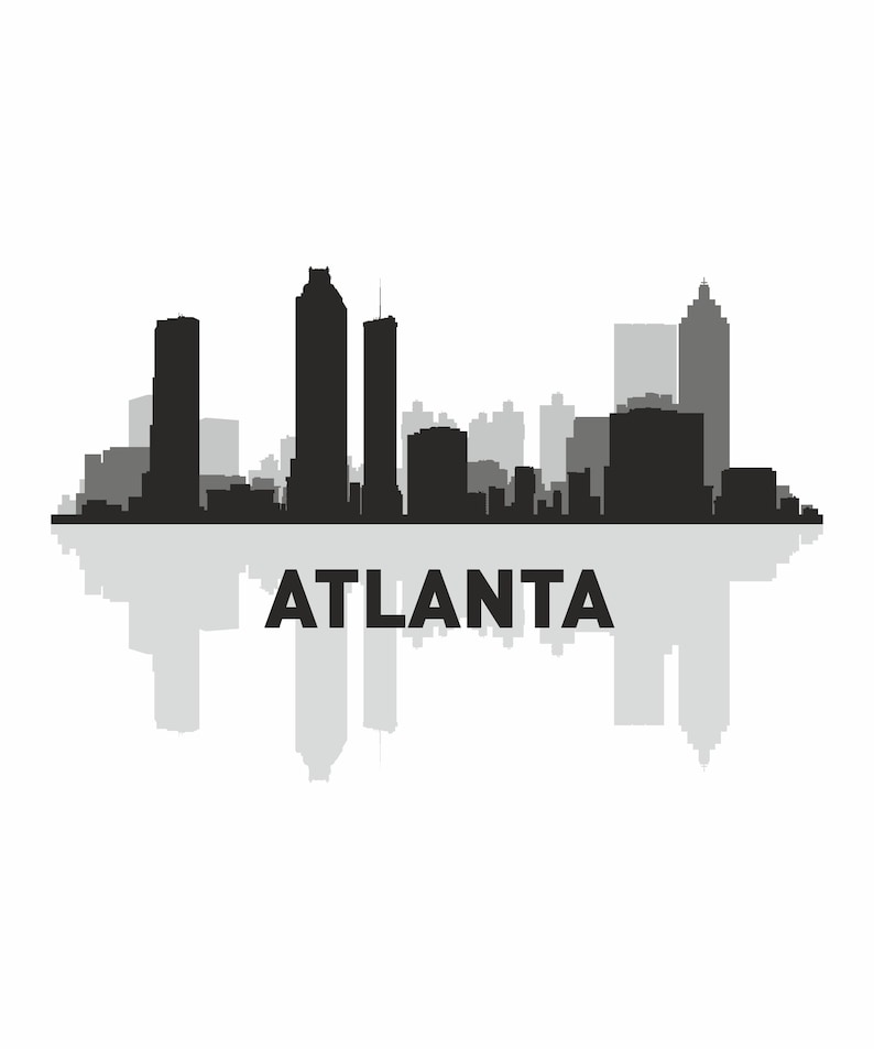 Atlanta Skyline Svg, ATLANTA Silhouette SVG, Atlanta Svg, Georgia ...