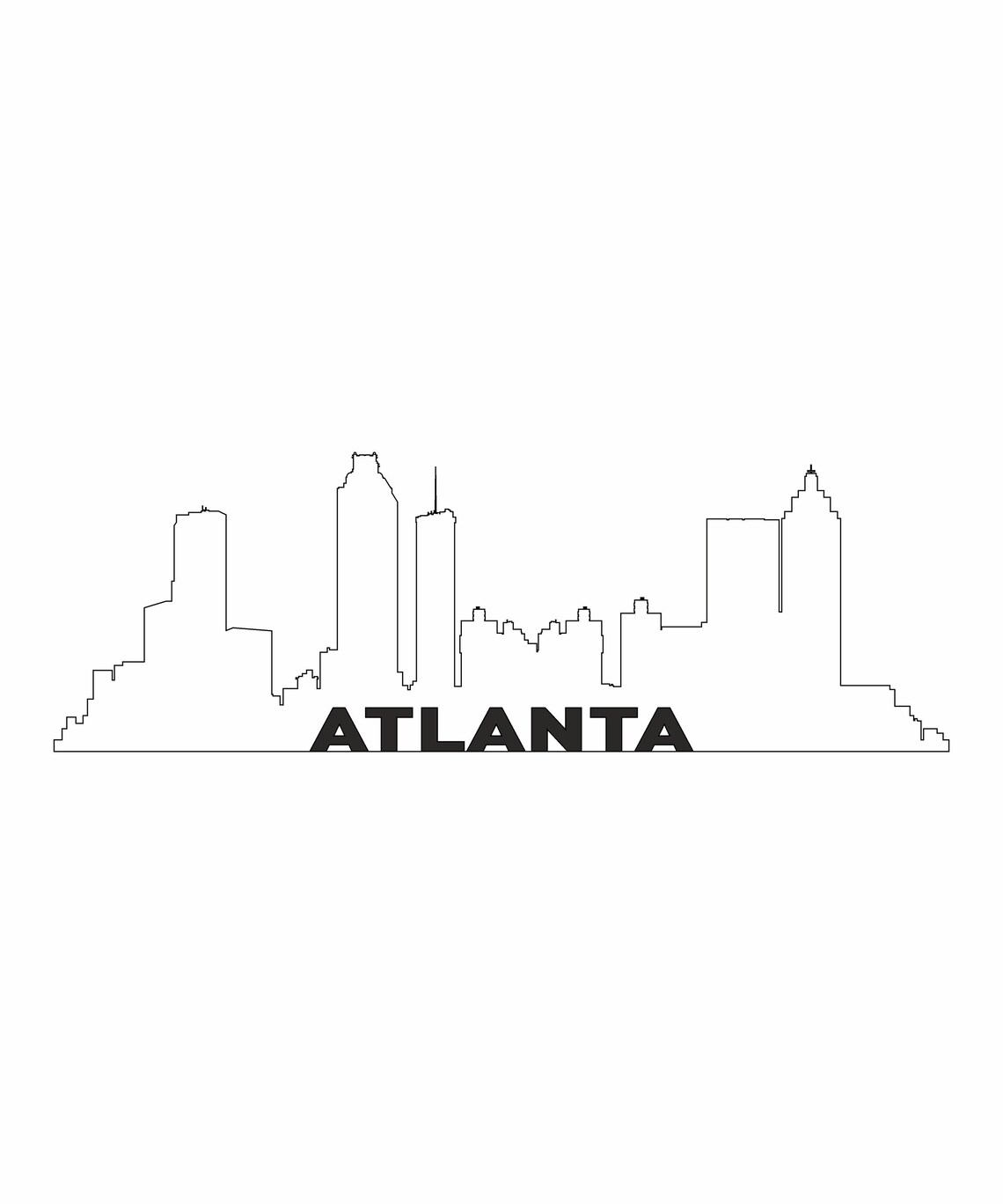 Atlanta Skyline Svg, ATLANTA Silhouette SVG, Atlanta Svg, Georgia ...