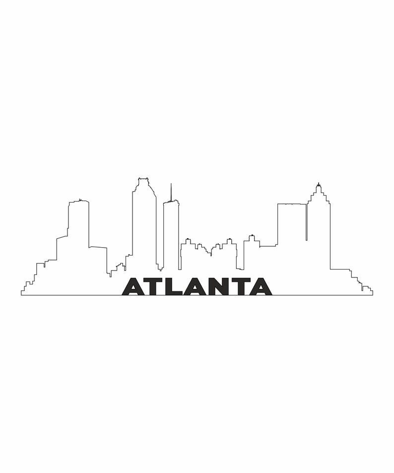 Atlanta Skyline Svg, ATLANTA Silhouette SVG, Atlanta Svg, Georgia ...