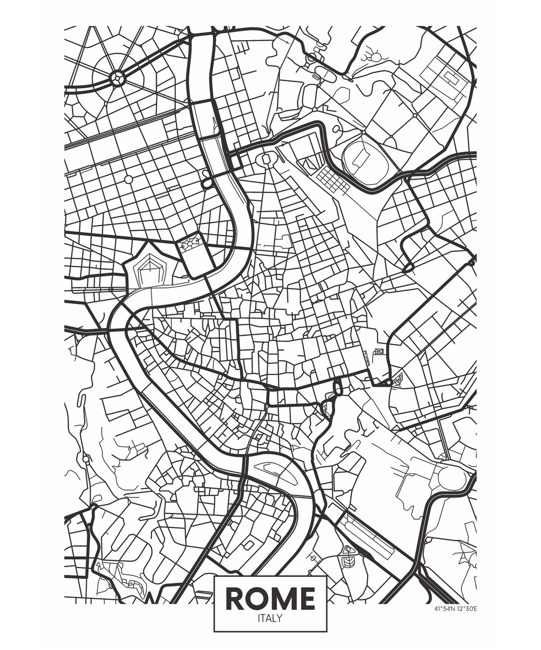 Rom SVG, Png, Cdr, AI, Eps, Dxf, Rom Karte, Rom Kunst, Straßennetz Rom ...