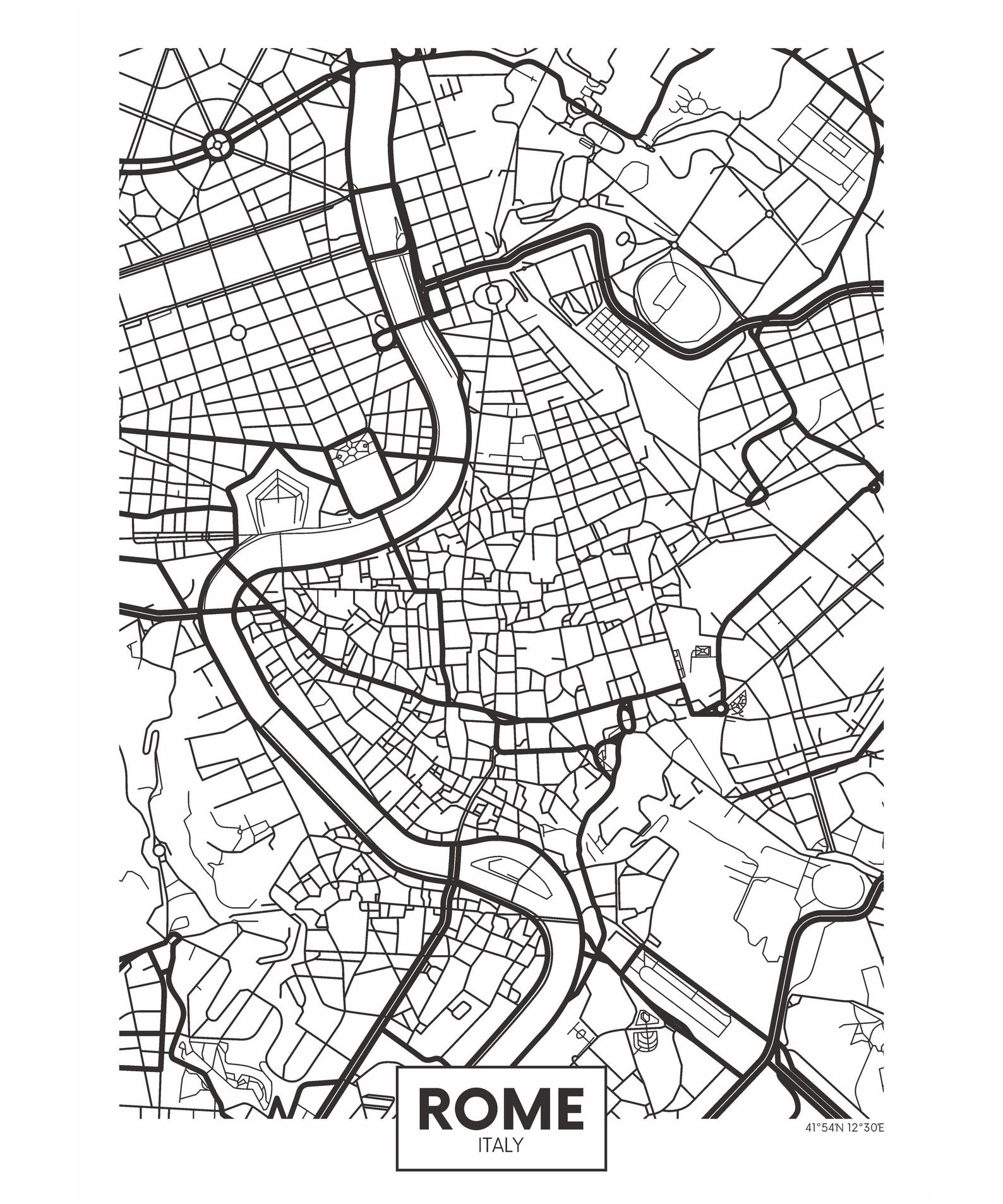 Rome Svg,png,cdr,ai,eps,dxf, Rome Map, Rome Art, Street Network Rome ...