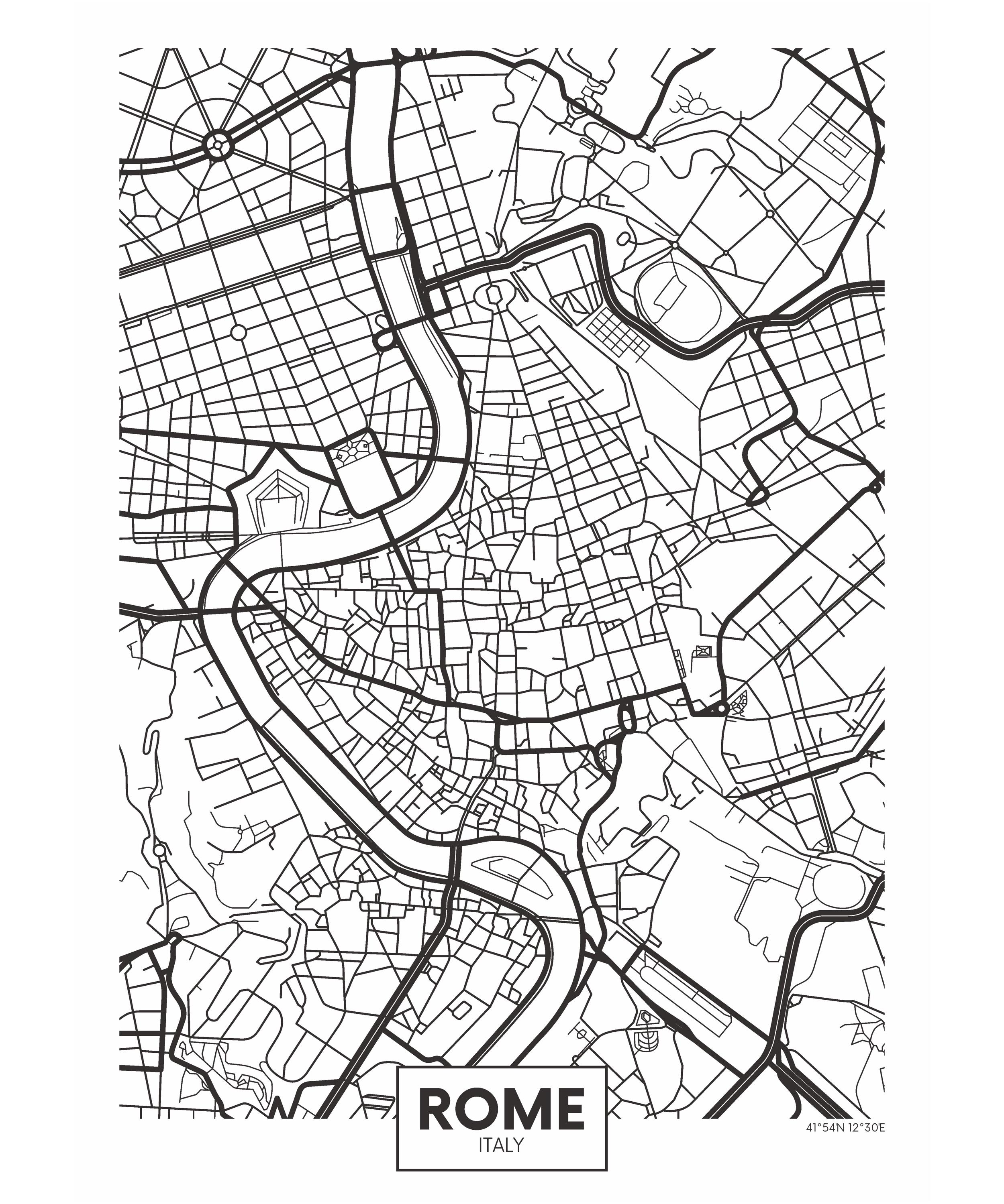 Rome Svg,png,cdr,ai,eps,dxf, Rome Map, Rome Art, Street Network Rome ...
