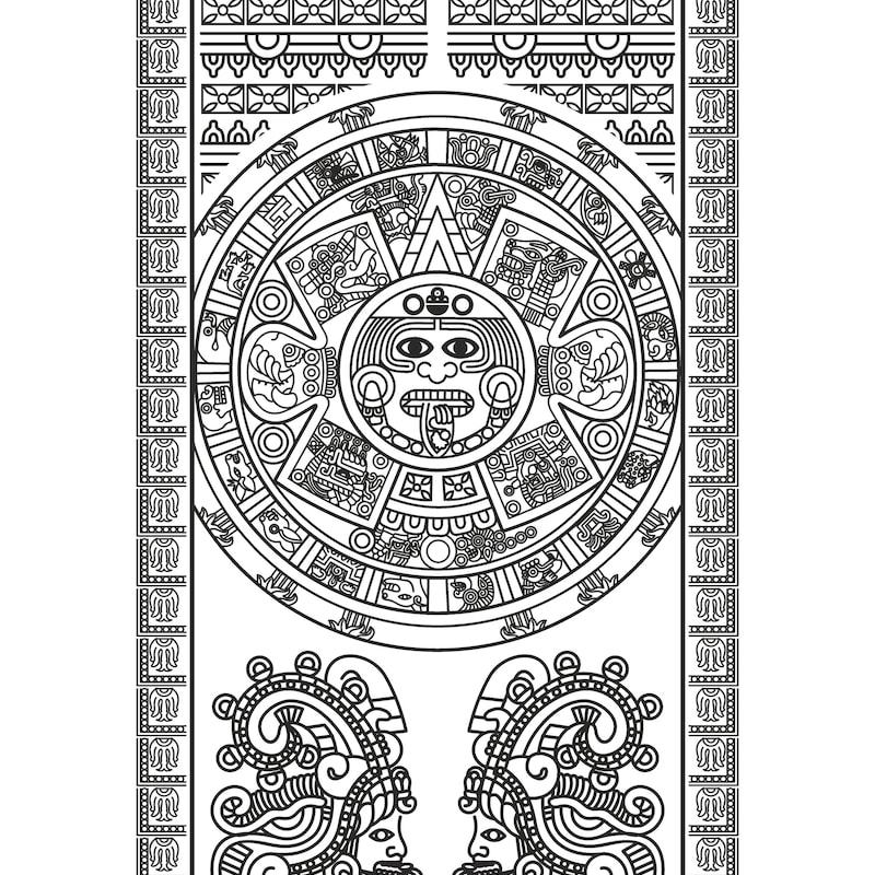 Aztec Sun Stone Pattern - Etsy