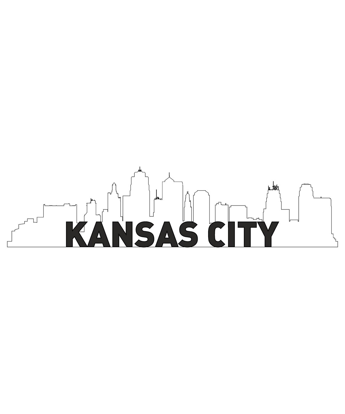 Kansas City Skyline SVG, Kansas Skyline, Kansas Silhouette, Kansas City ...