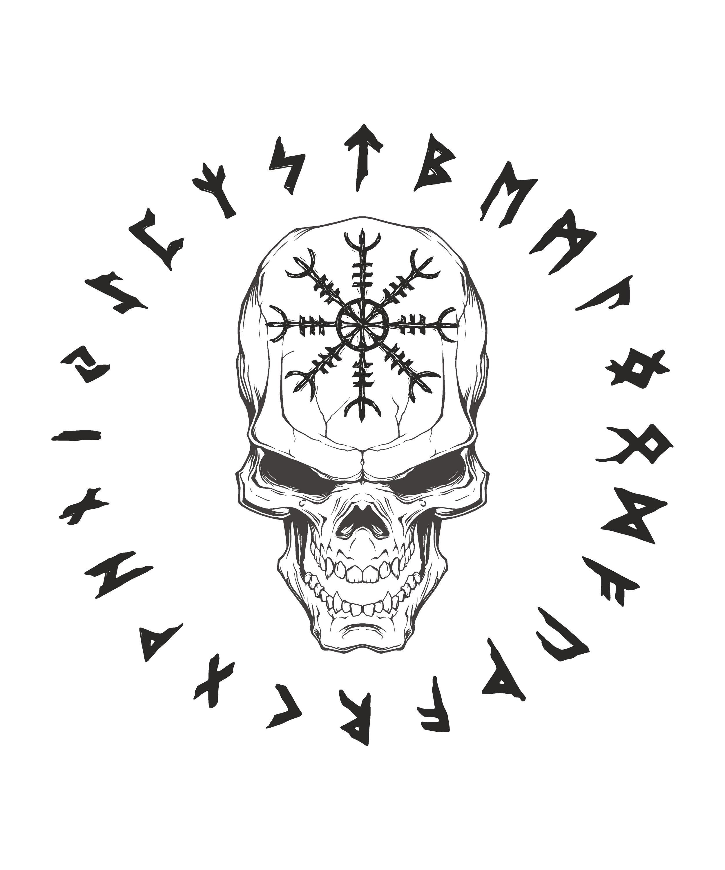 Viking Skull SVG, Skull Runes Svg, Viking Runes SVG, Viking SVG ...