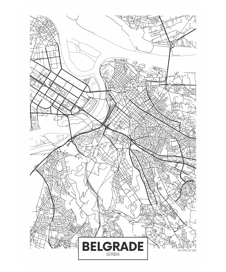 Belgrade Svg,png,cdr,ai,eps,dxf, Belgrade Map, Belgrade Art, Street Network Belgrade, Belgrade ...