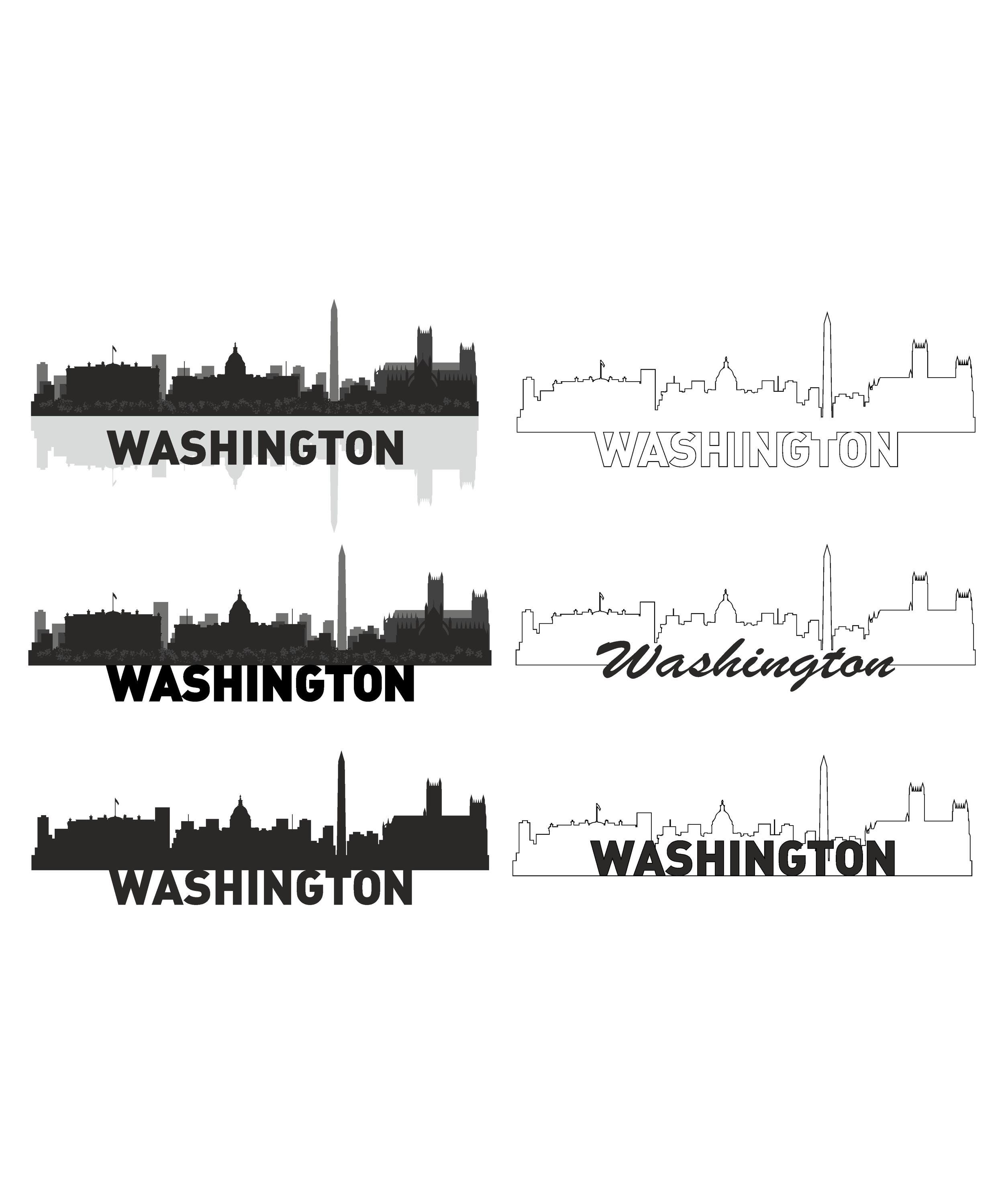 Washington Skyline SVG, Washington Skyline, Washington Silhouette ...