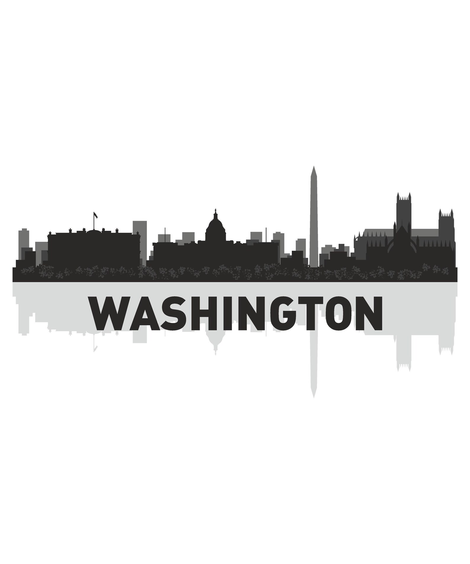 Washington Skyline SVG, Washington Skyline, Washington Silhouette ...