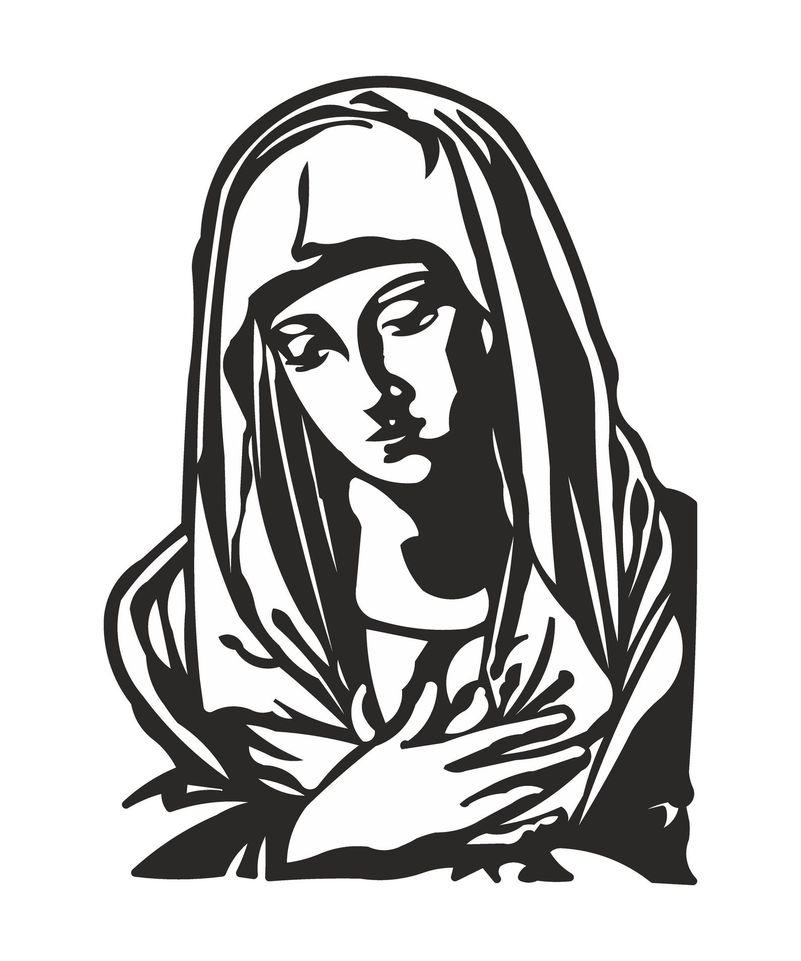 Virgin Mary Svg,mother of Jesus Svg,mother Mary Svg,virgin Mary Vector ...