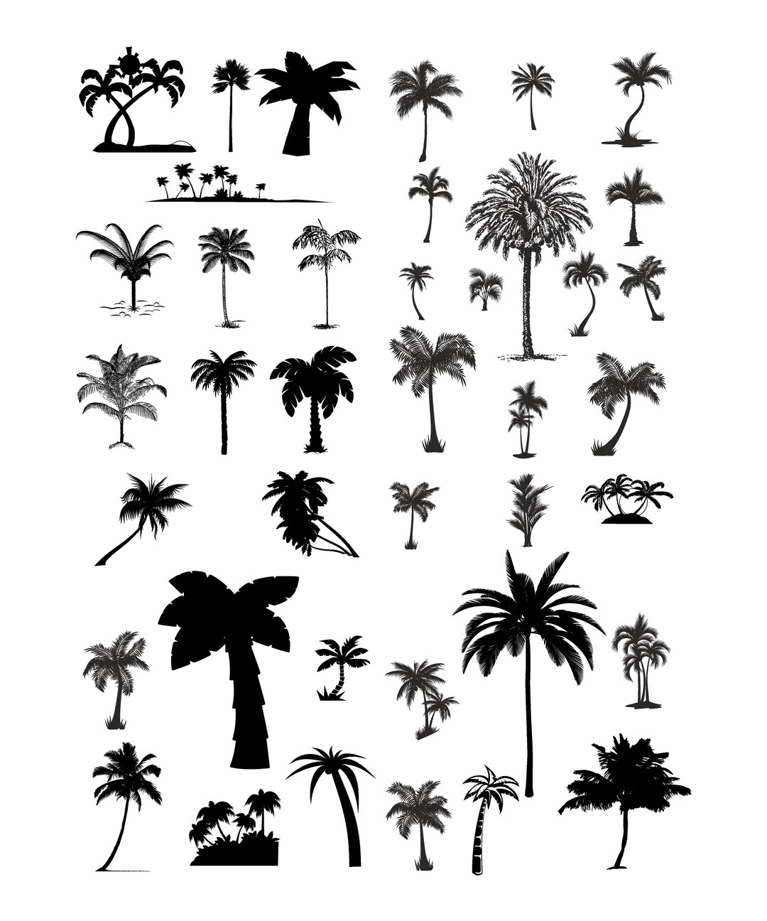 Palm Tree Svg, Palm Tree Silhouette, Palm Tree Cut Files, Tropical Svg ...