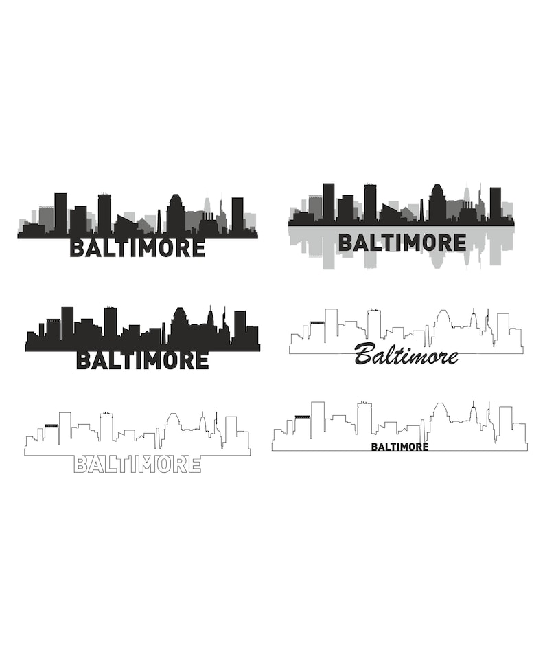 Baltimore Skyline SVG, Baltimore PNG, Baltimore Vector, Baltimore ...