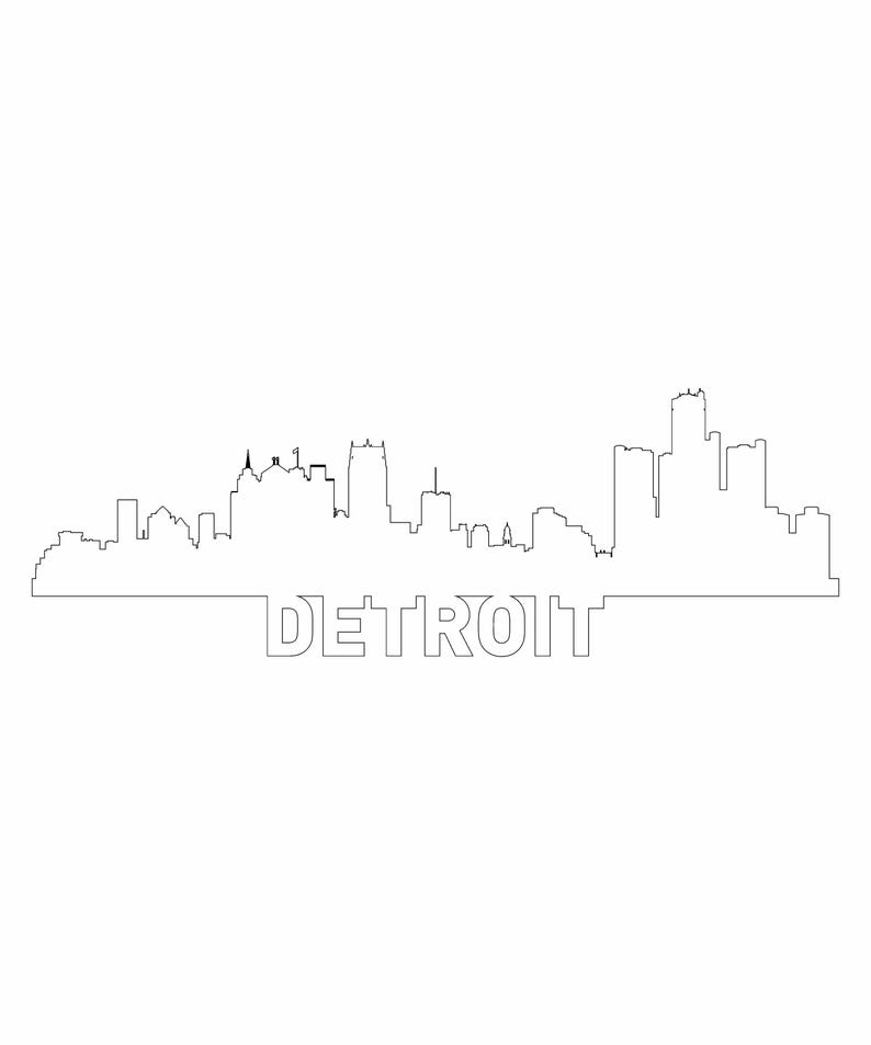 Detroit Skyline SVG, Detroit SVG, Detroit PNG, Detroit Michigan Vector ...