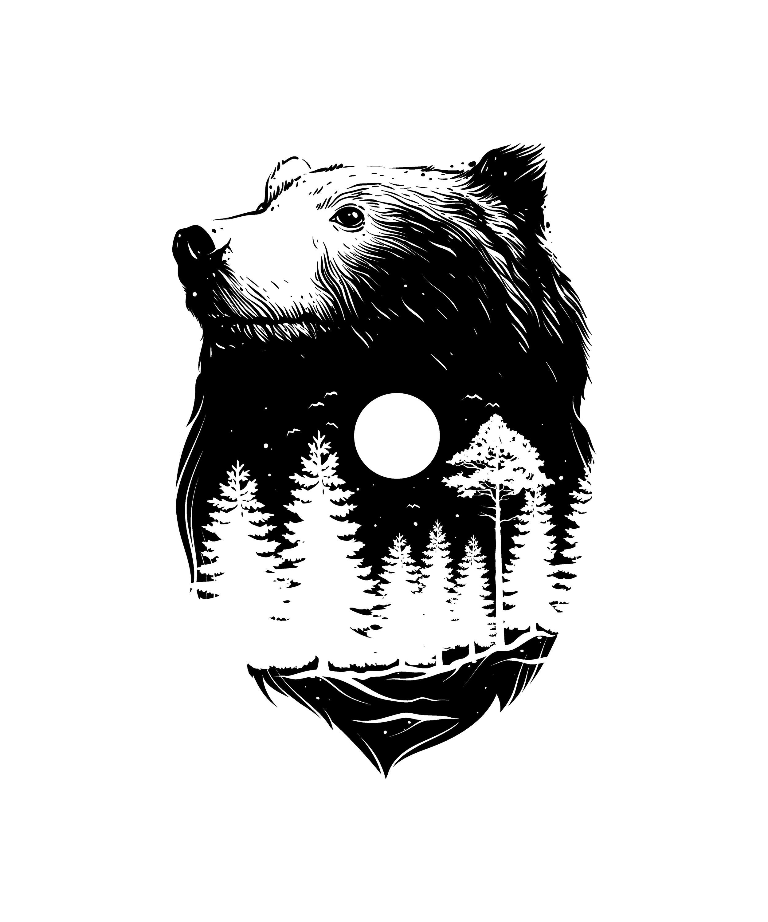 Bear SVG, Grizzly Bear SVG, Forest Bear Svg, Mountain Bear, Bear ...