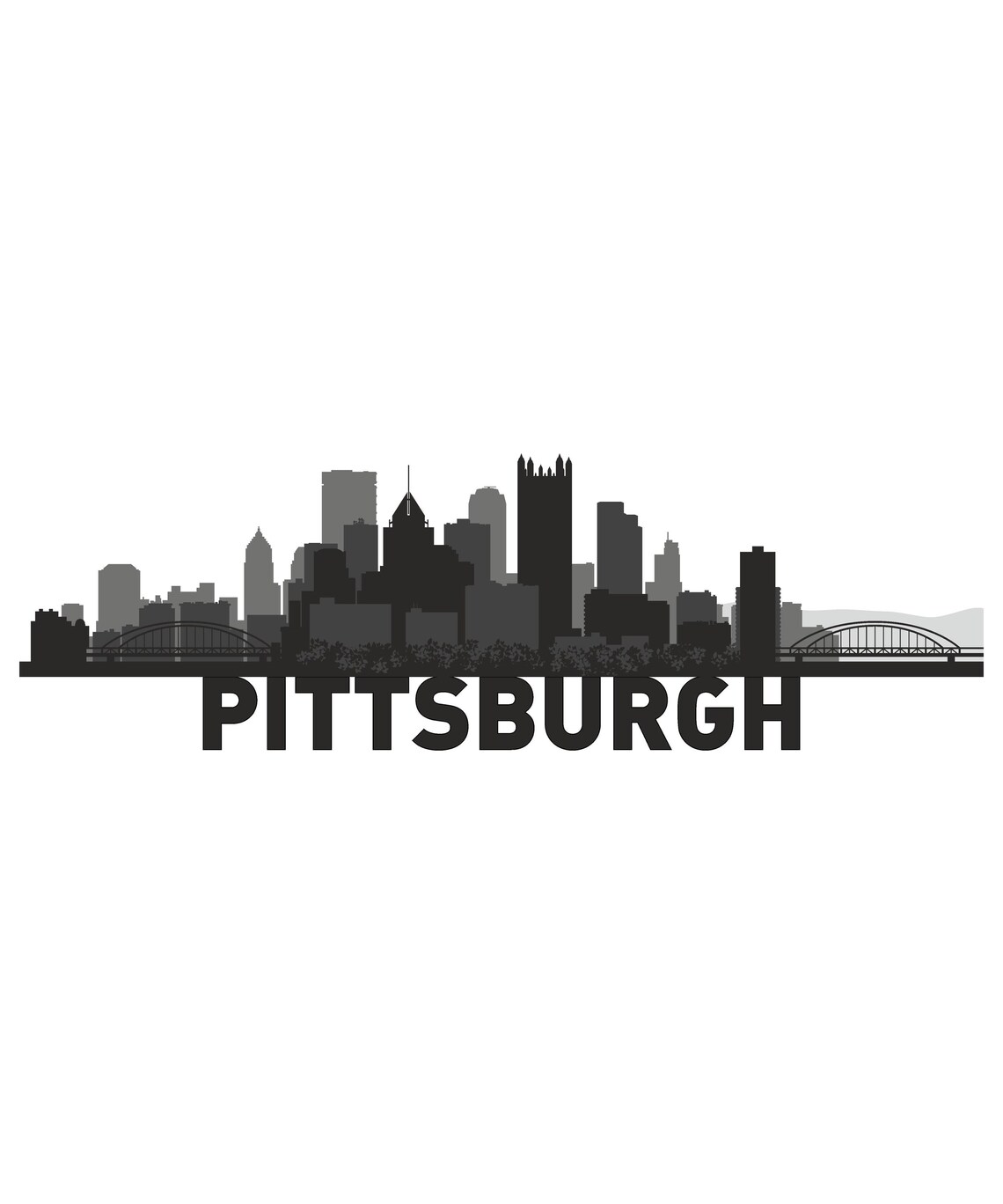 Pittsburgh Skyline SVG, Pittsburgh SVG, Pittsburgh PNG, Pittsburgh ...