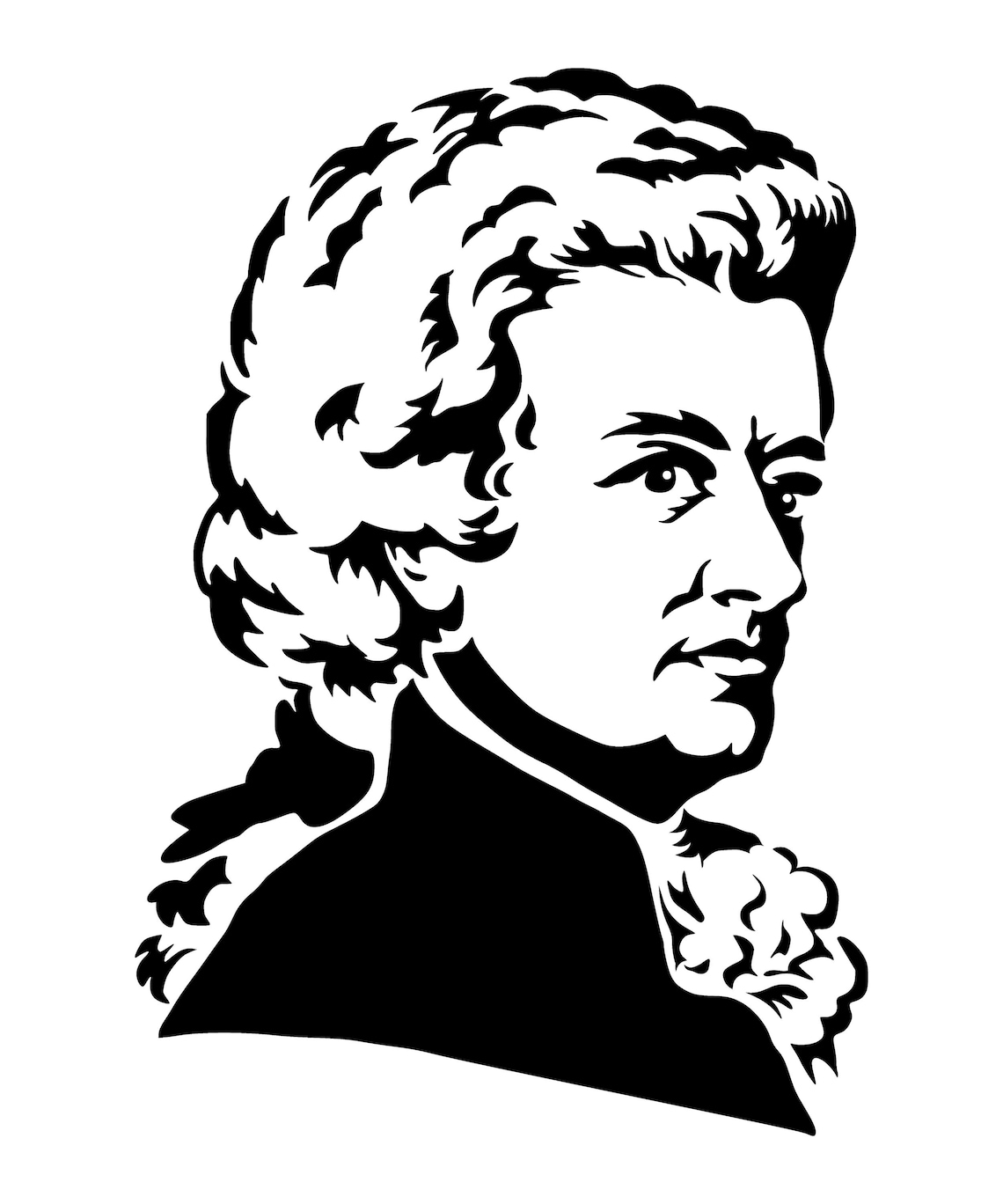 Amadeus Mozart Svg, Mozart Silhouette, Mozart Clipart, Mozart Svg ...