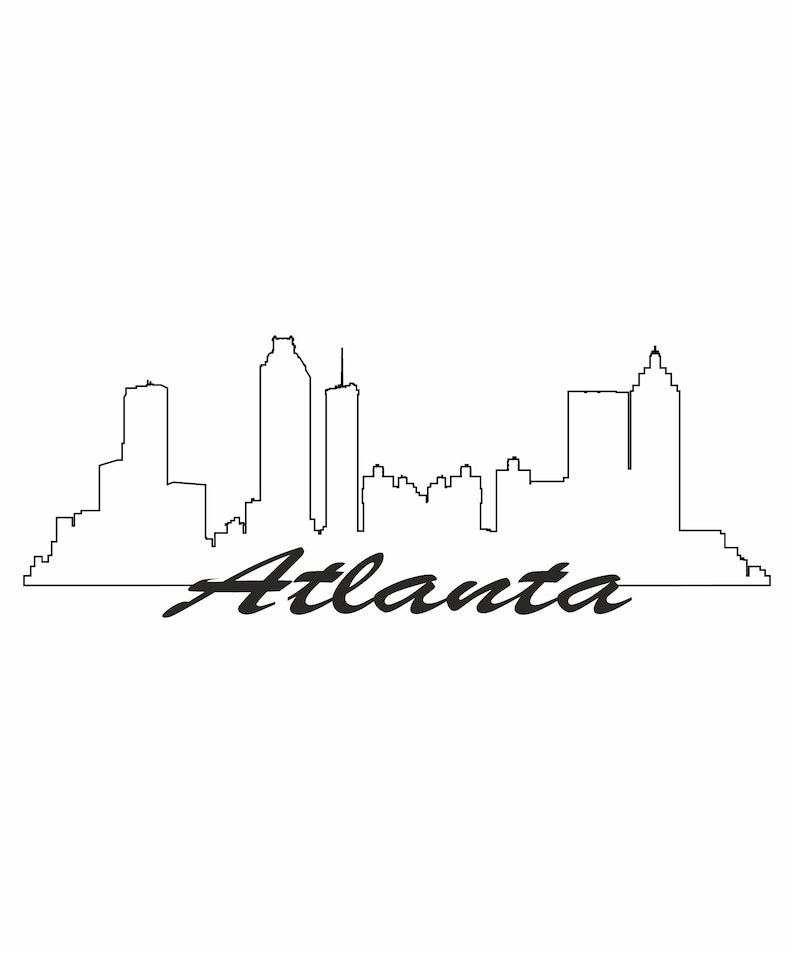 Atlanta Skyline Svg, ATLANTA Silhouette SVG, Atlanta Svg, Georgia ...