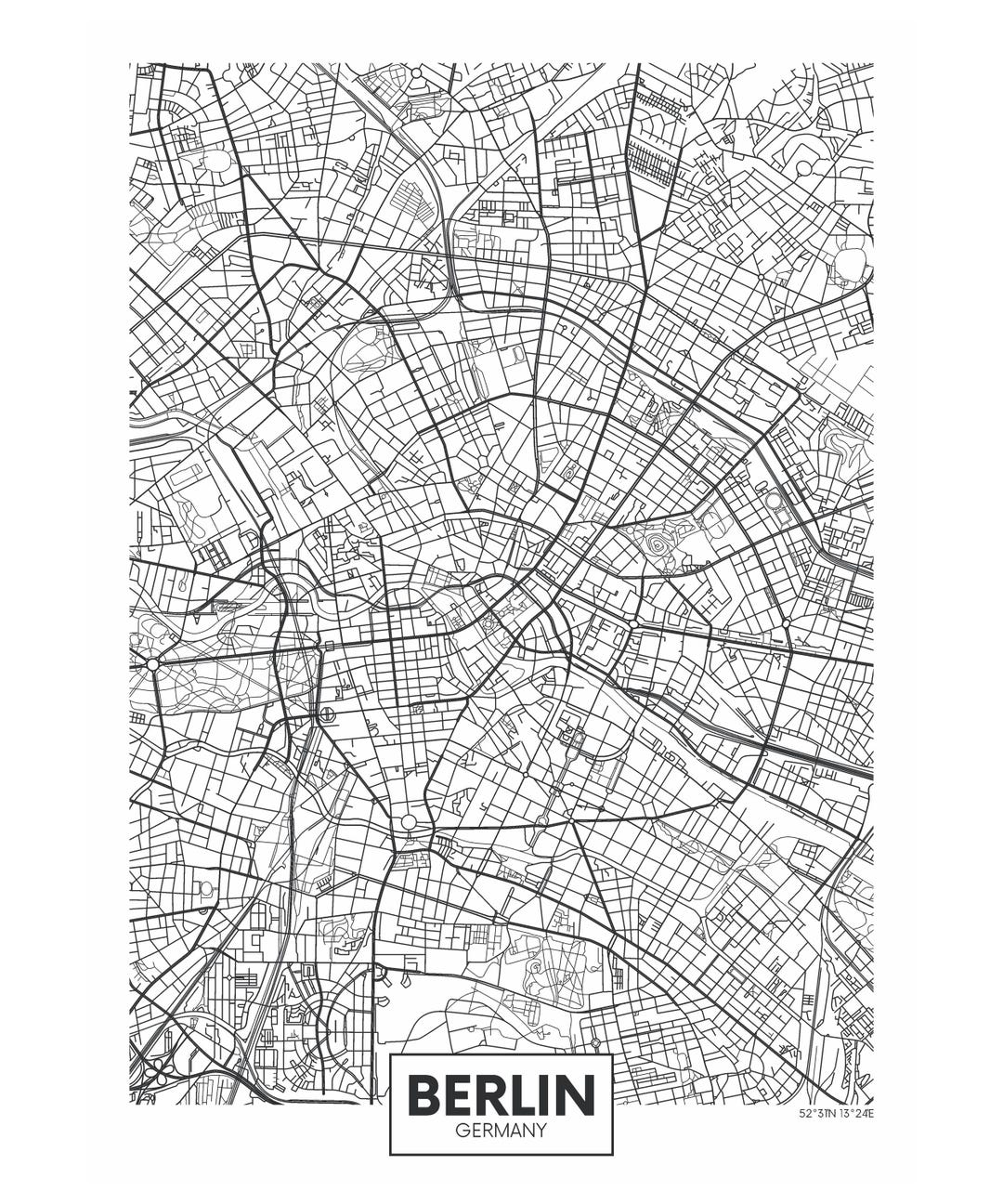 Berlin Svg,png,cdr,ai,eps,dxf, Berlin Map, Berlin Art, Street Network ...