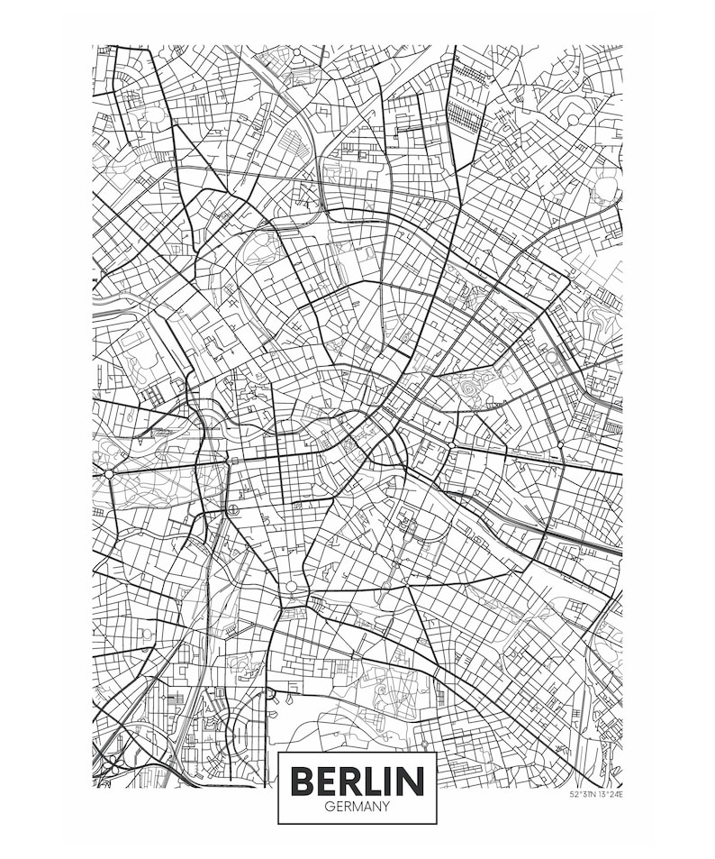 Berlin Svg,png,cdr,ai,eps,dxf, Berlin Map, Berlin Art, Street Network ...