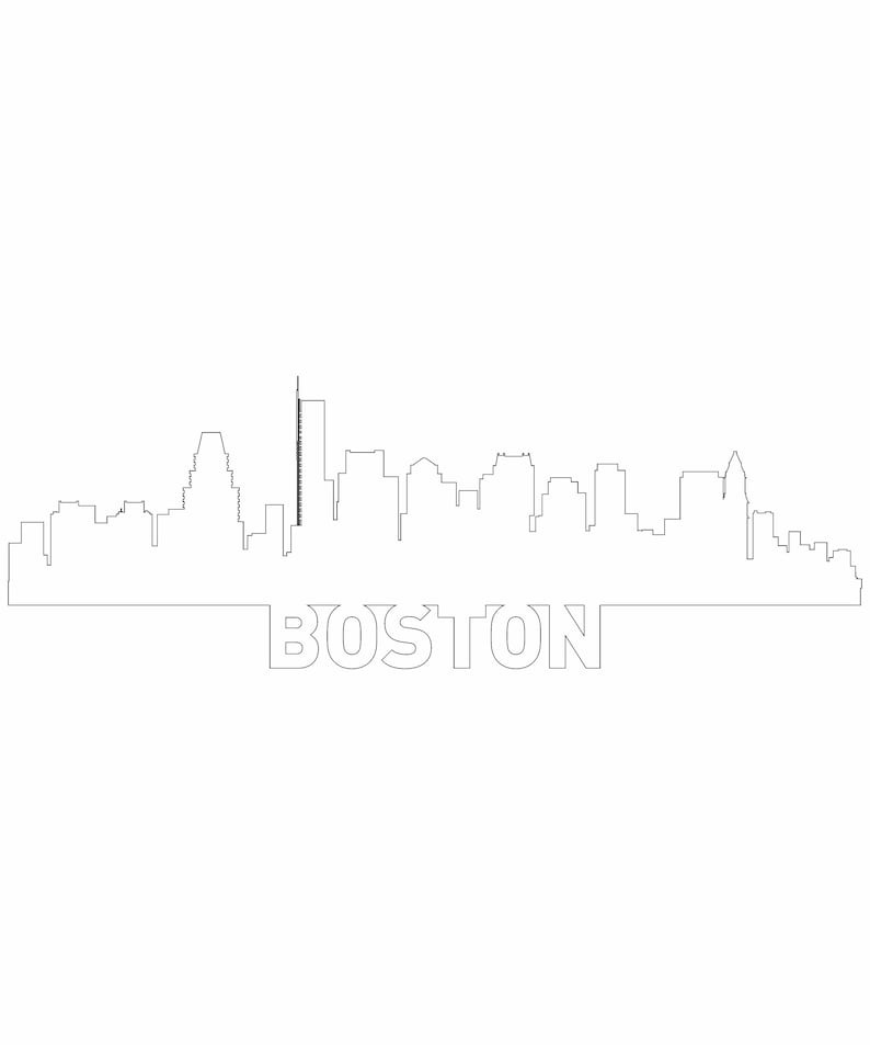 Skyline Boston Svg, Boston PNG, Boston City Vector Svg, Boston Skyline ...