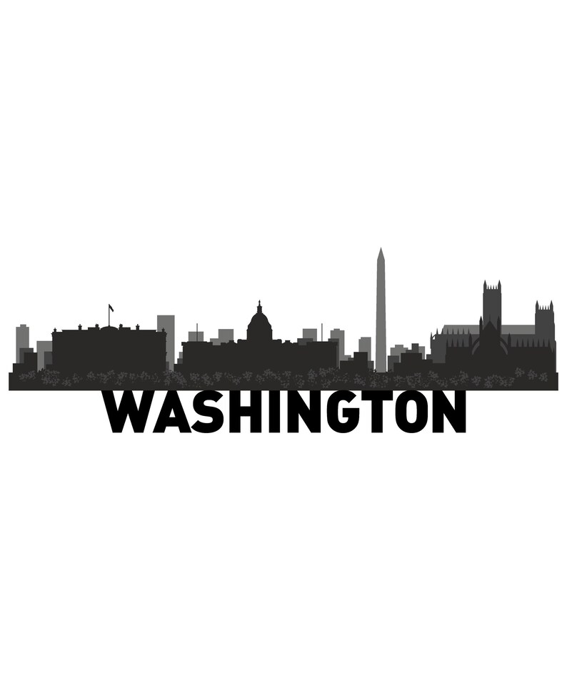 Washington Skyline SVG, Washington Skyline, Washington Silhouette ...