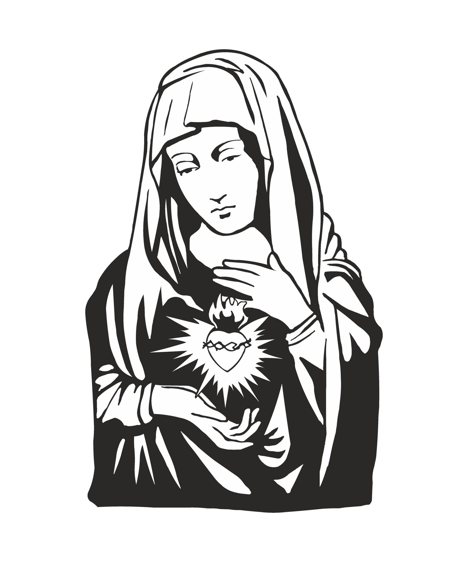 Virgin Mary Svg,mother of Jesus Svg,mother Mary Svg,virgin Mary Vector ...