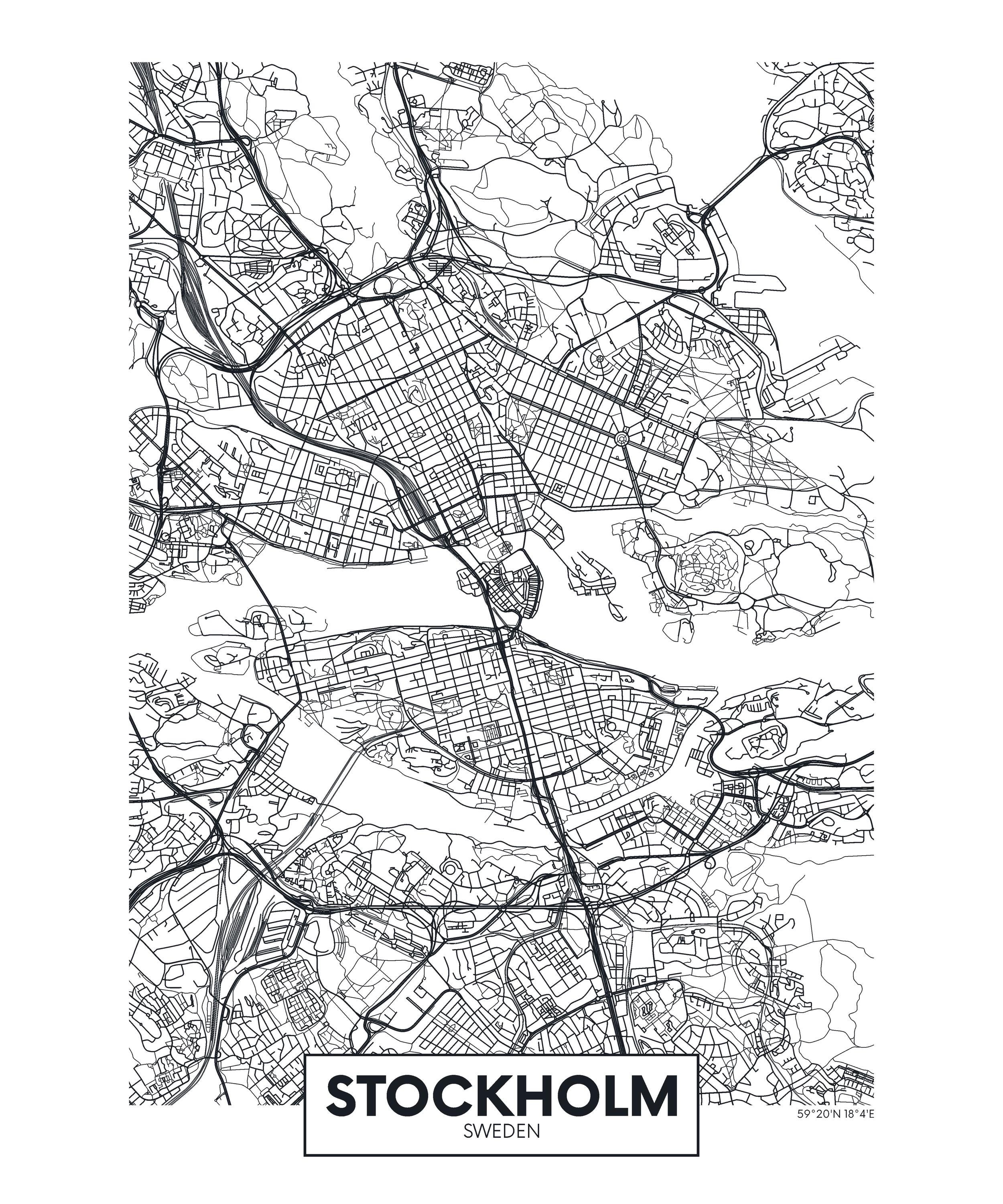 Stockholm SVG, Png, Cdr, AI, Eps, Dxf, Stockholm Karte, Straßennetz ...
