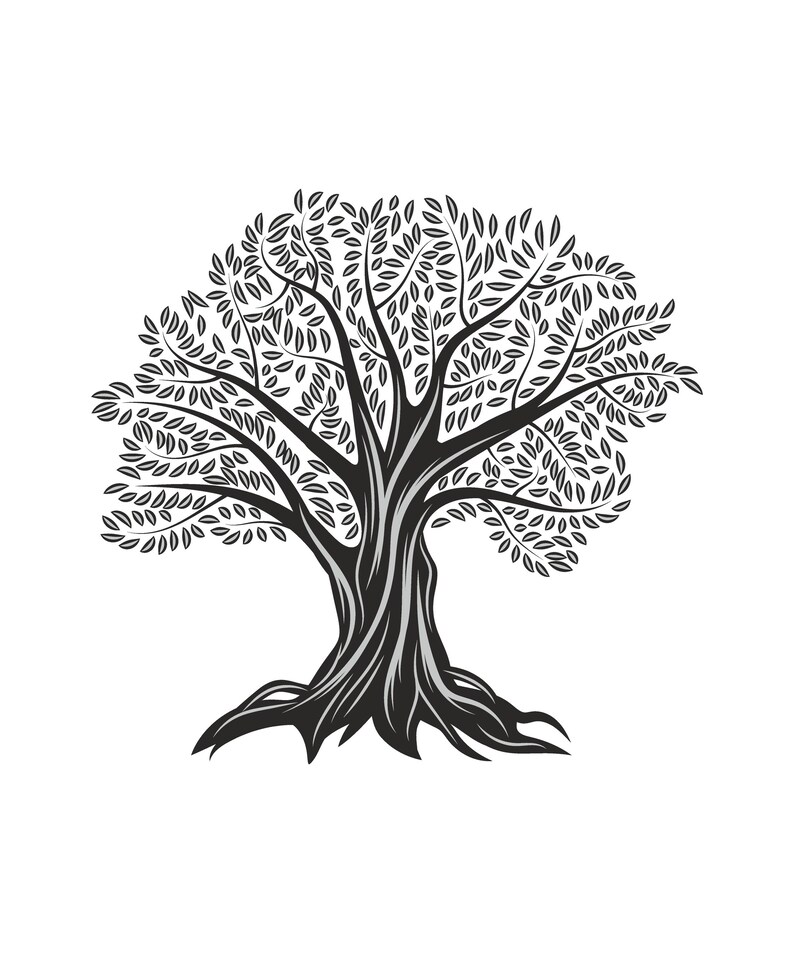 Tree Silhouette Svg,forest Silhouette,tree Svg,big Tree Svg, Tree Cut ...