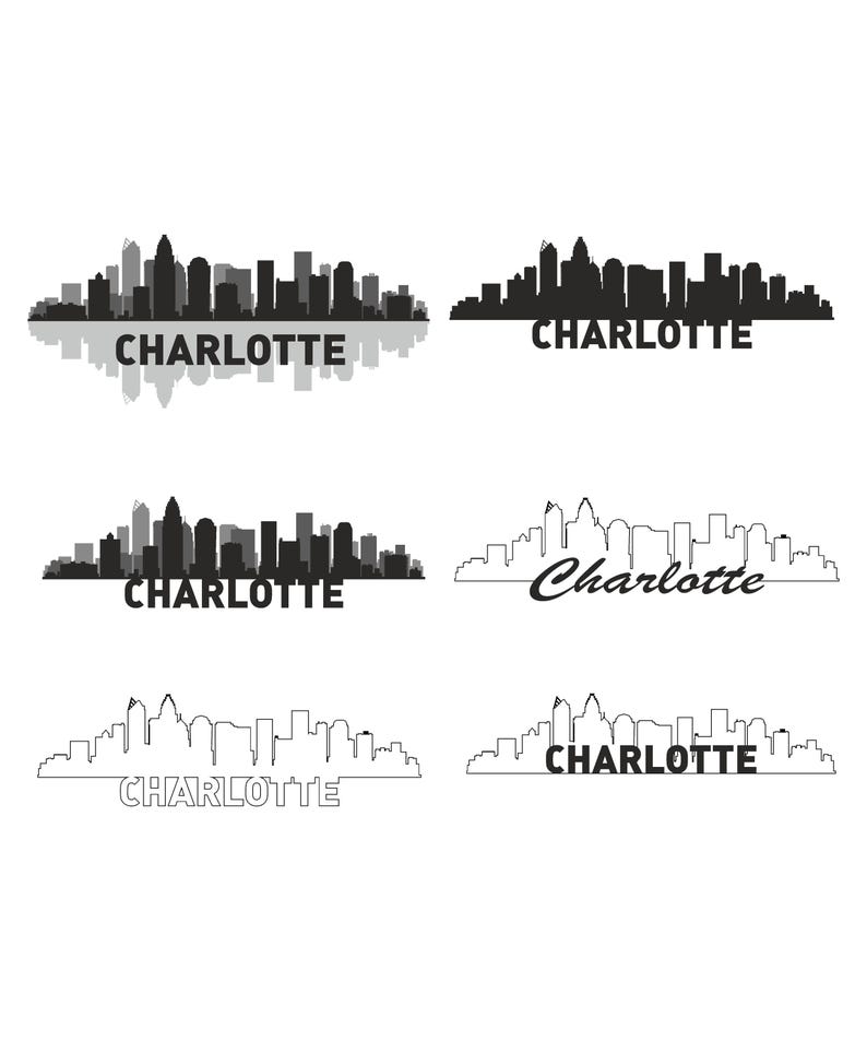 Skyline Charlotte Svg, Png, Charlotte Skyline Silhouette, North ...