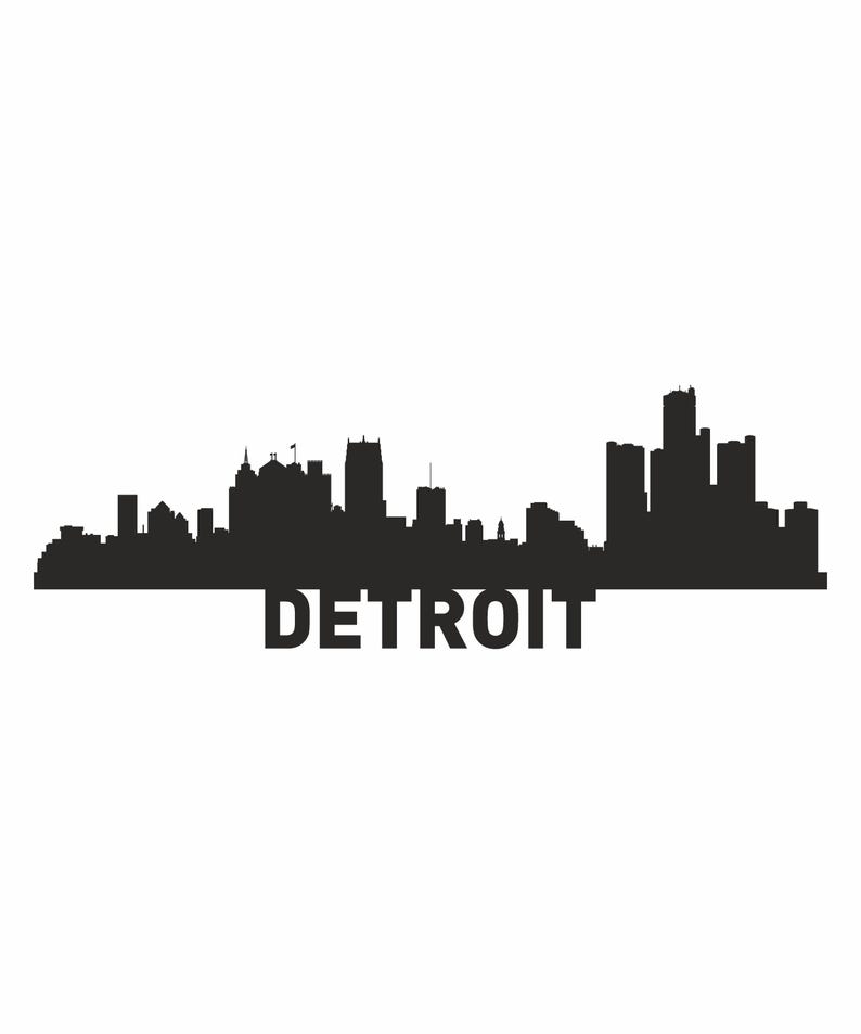 Detroit Skyline SVG, Detroit SVG, Detroit PNG, Detroit Michigan Vector ...