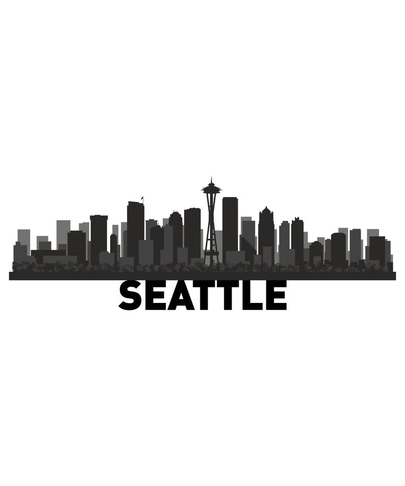 Seattle Skyline SVG, Seattle SVG, Seattle PNG, Seattle Vector, Seattle ...